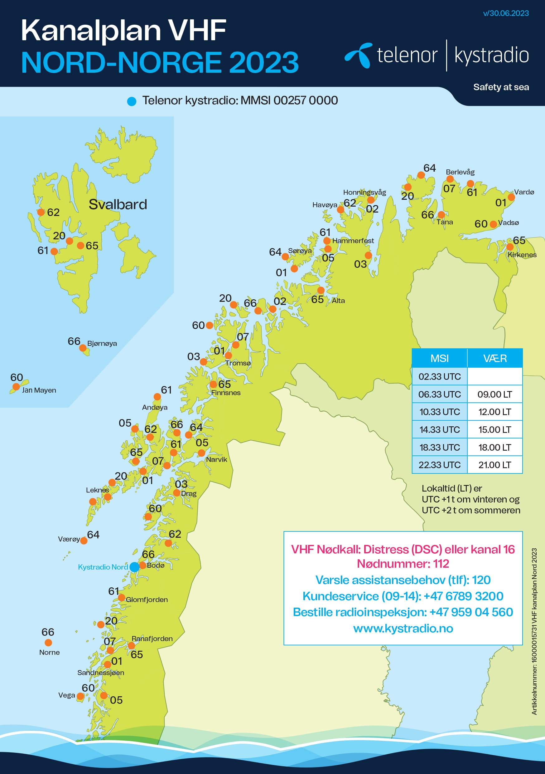 VHF Channels - Norwegian Cruising Guide